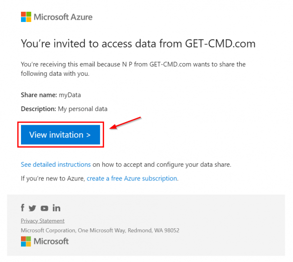Share your Data using Azure Data Share