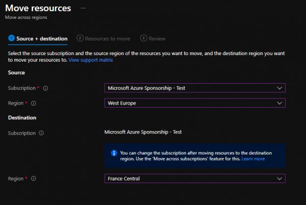 Moving Azure VMs across regions via Azure Resource Mover