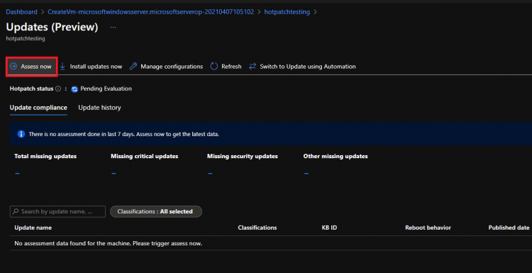 Hotpatch for Windows Server Azure VM