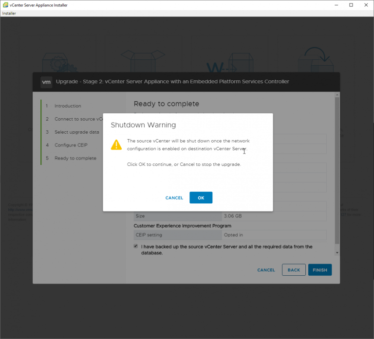 Upgrading VCSA 6.5 to 6.7u2