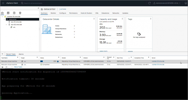 Enhancing VM Migration with vSphere 8's Application Notification Feature