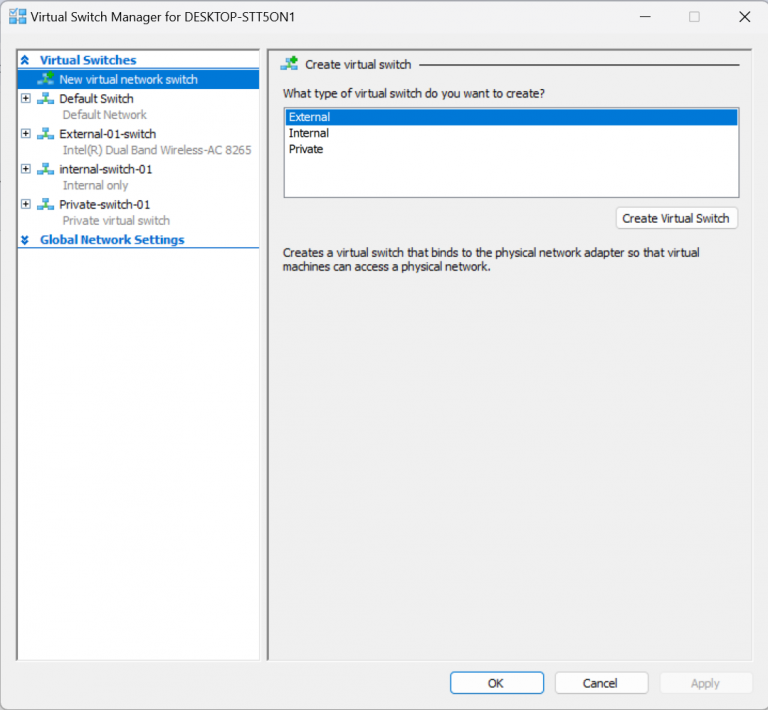 Hyper-V: Create and Manage Virtual Switches