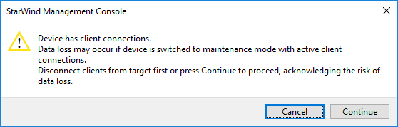 StarWind VSAN Help : Maintenance Mode