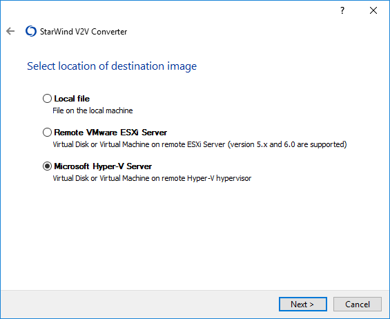 StarWind V2V Converter Help : Convert Physical Disk to Virtual Machine ...